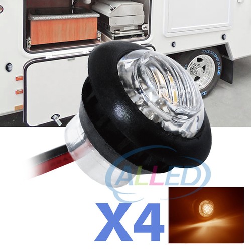 4X 12V LED Indicator Clearance Marker Lights RV Caravan Exterior Lamp ...