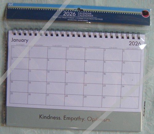 JOT 2026 Monthly Small Spiral Flip Page Stand-up Desk Calendar New (N ...