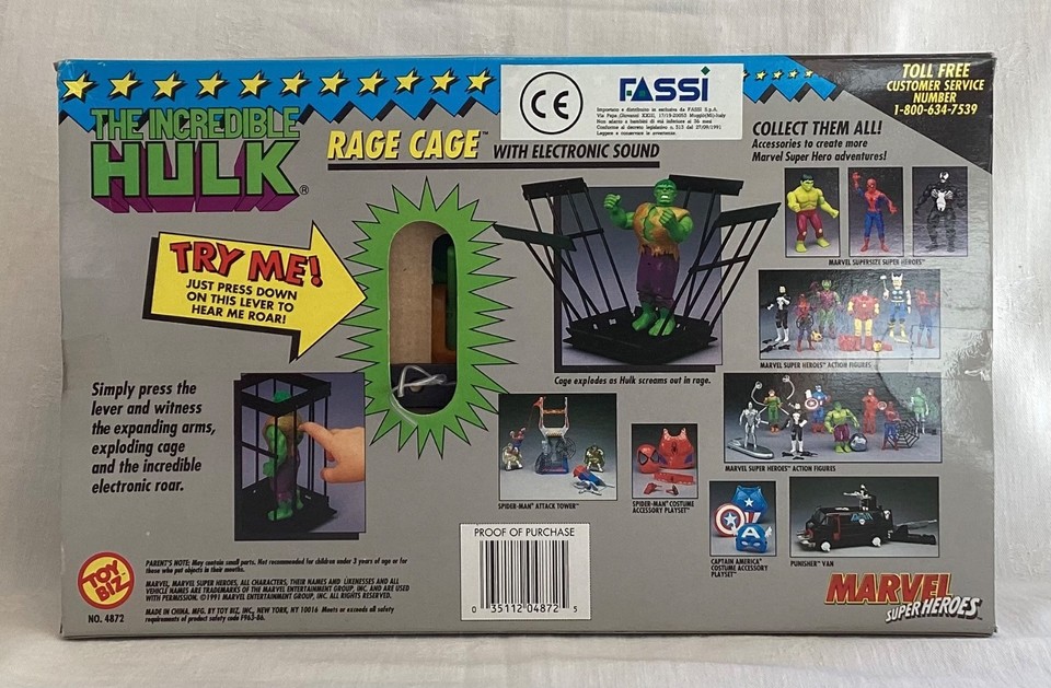 ToyBiz Marvel Super Heroes The Incredible Hulk Rage Cage Action Figure ...