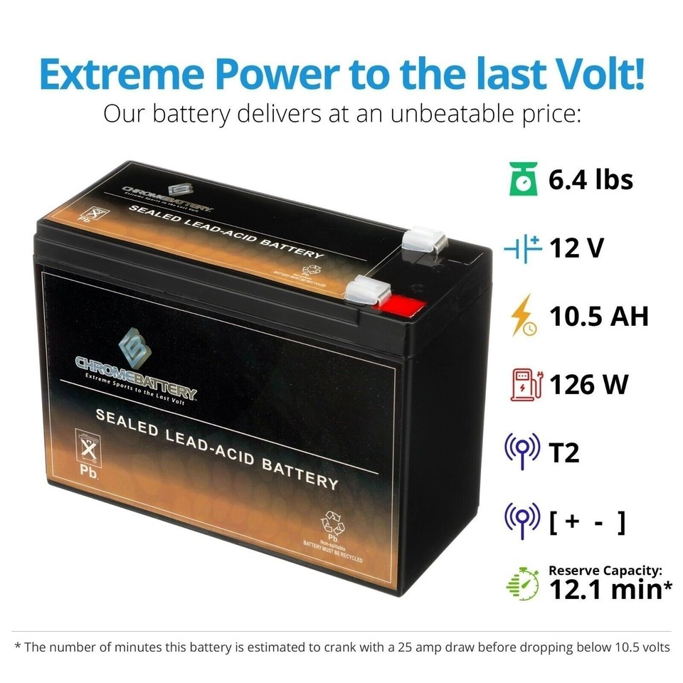 12V 10.5AH SLA Rechargeable Battery for Generac Generator 0G9449 XG700E ...