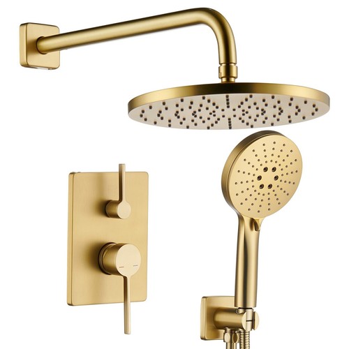 Bathroom Shower Trim Kit with 10'' High Pressure Rain Shower Head, 3 ...