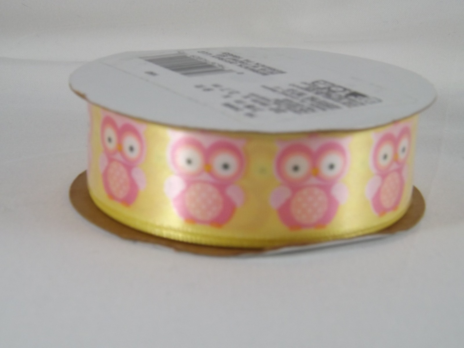 Berwick Offray Pink Owls on Yellow Trim Ribbon 7/8" x 9' - New | eBay