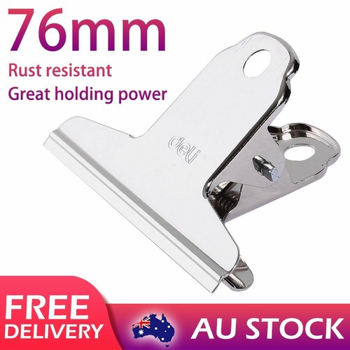 24x Deli Strong Bulldog Clips Stainless Steel Paper Clip Binder Grip ...