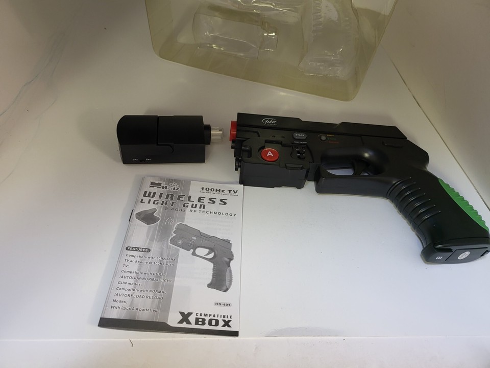 NEW WIRELESS LIGHT GUN Shotgun Auto reload 2.4GHz for ORIGINAL XBOX CRT ...