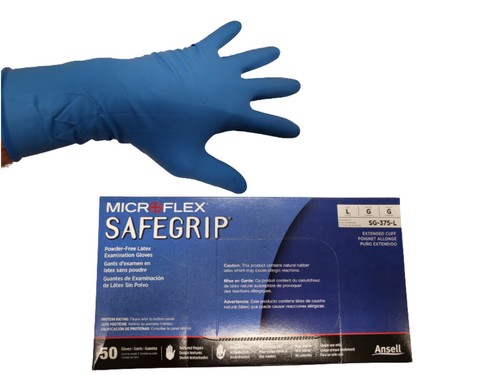 Microflex SG-375 SafeGrip Extra Thick Latex Medical Exam Gloves - 50 ...
