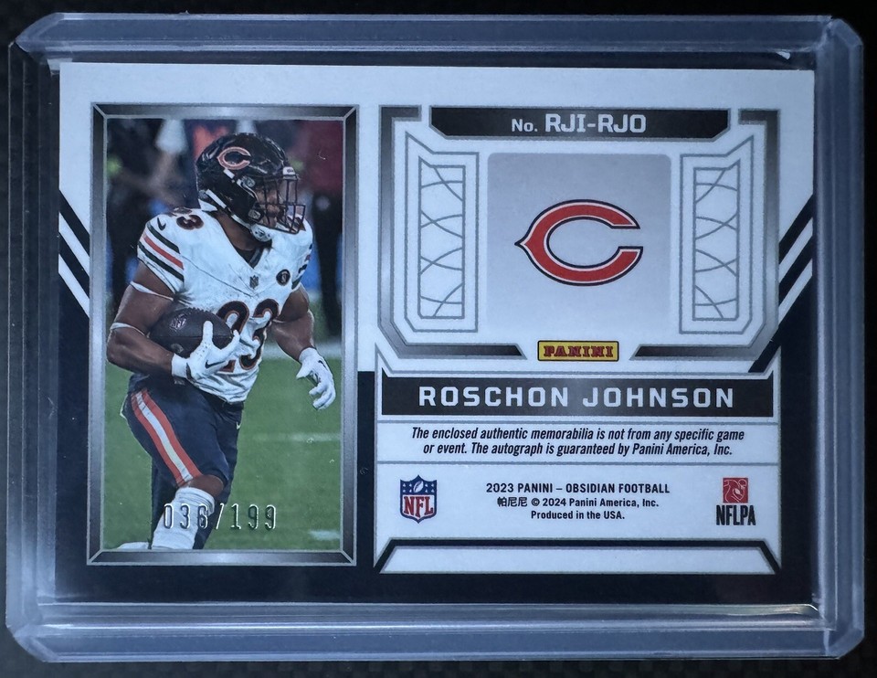 2023 NFL Obsidian Roschon Johnson RC Patch Auto /199 | eBay