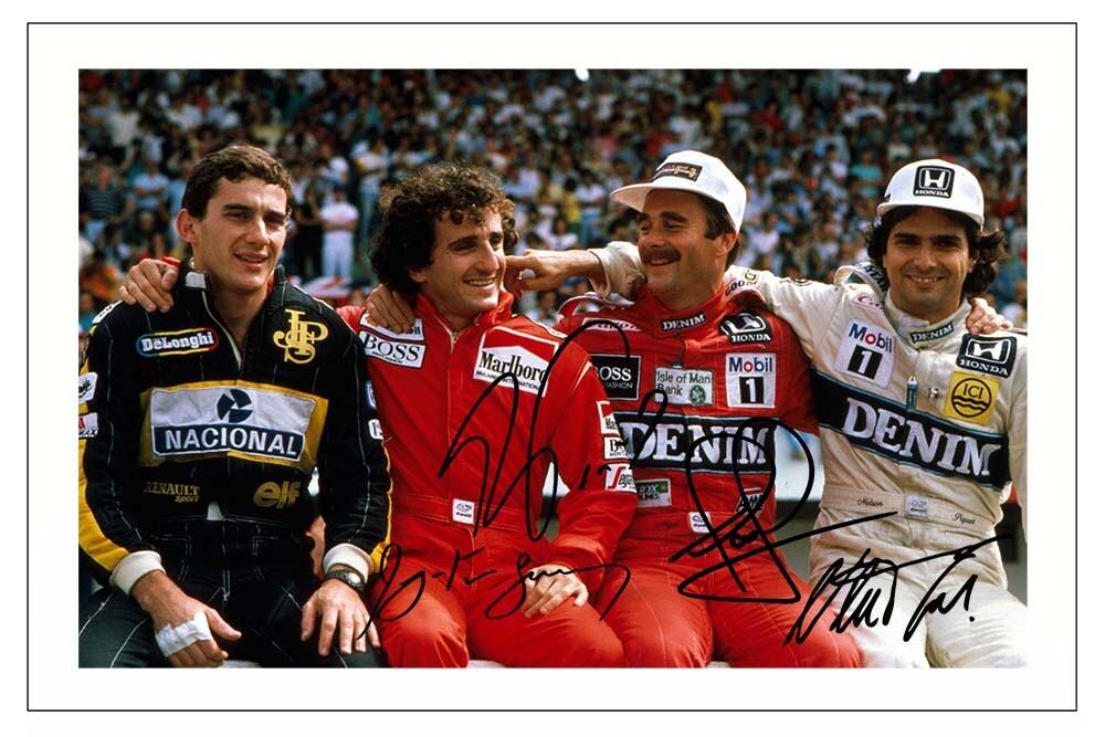 SENNA PROST MANSELL PIQUET FORMULA ONE F1 SIGNED AUTOGRAPH PHOTO PRINT ...