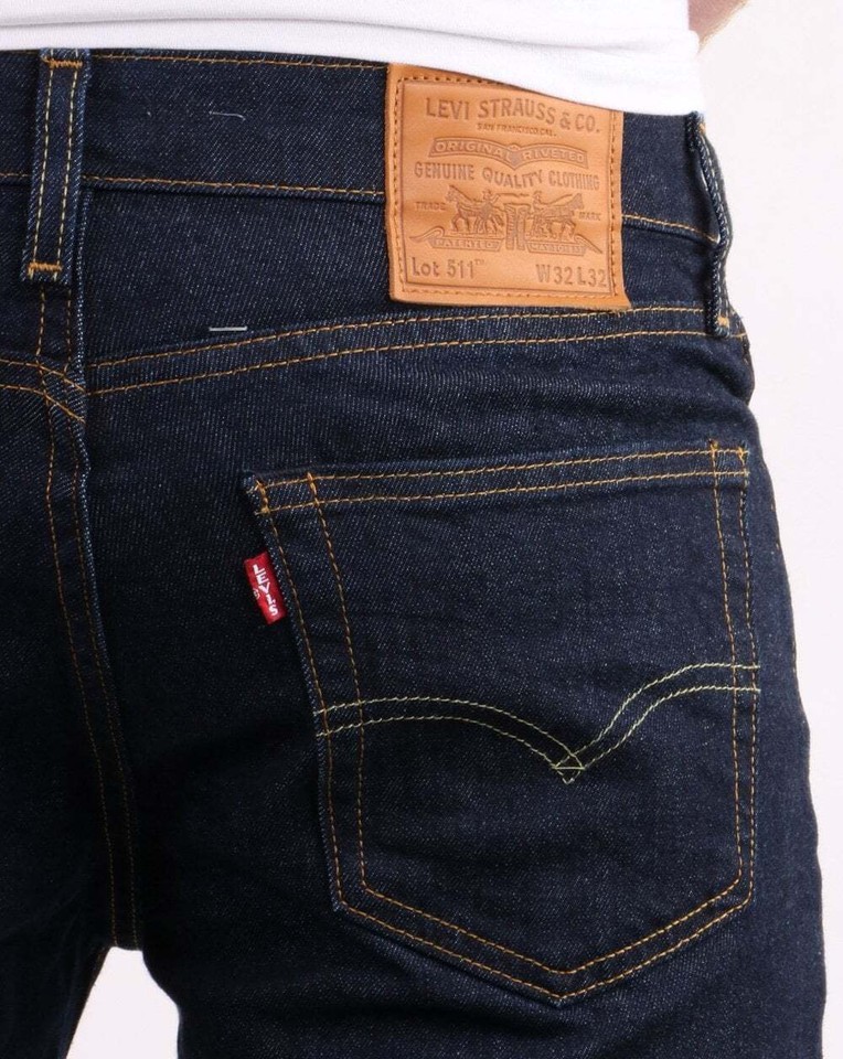 Mens Levis 511 Slim Fit Jeans Stretch Dark Blue Denim 045115025 New ...