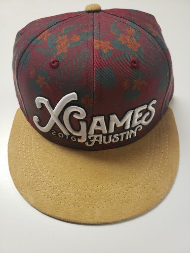 X Games 2016 Austin Faux Suede Flat Bill Baseball Cap With Floral Print ...