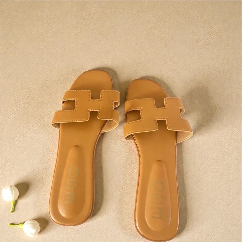 EGO Addison Tan Flat Sliders Size UK 9 | eBay UK