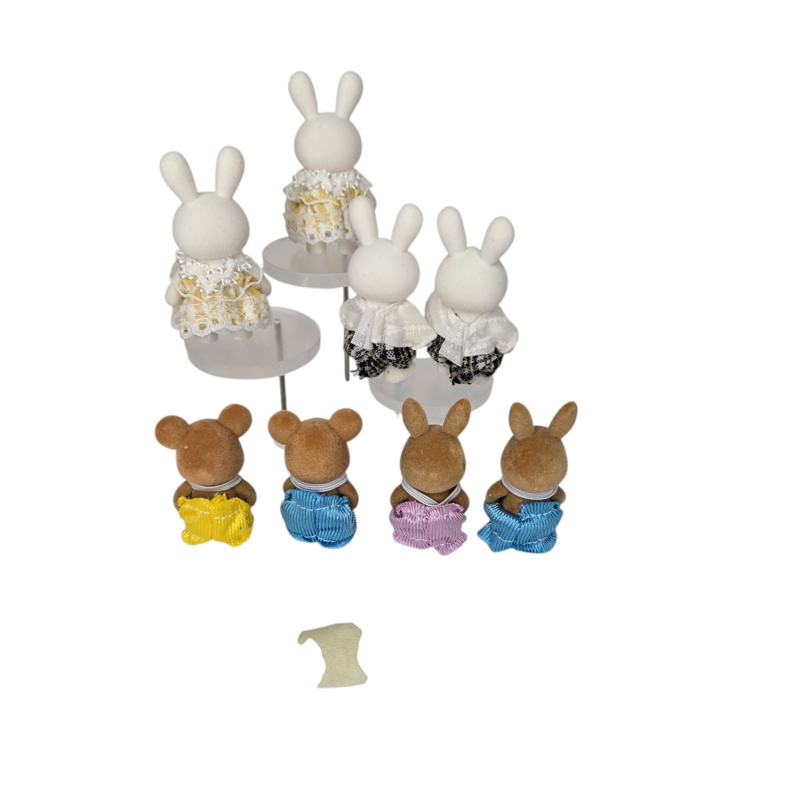 Lot of 9 Sylvanian Calico Critters Figures Rabbit & Bears Plus A Baby Husky