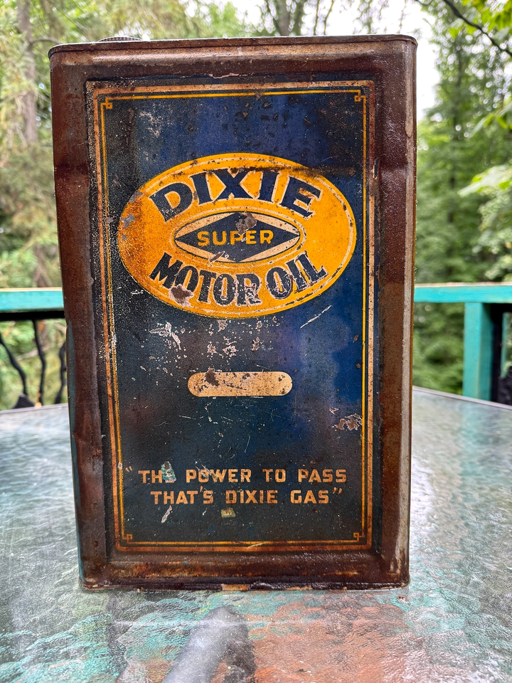 Vintage Rare LARGE 5 Gal. Metal Dixie Square Motor Oil Can Gas /sign | eBay