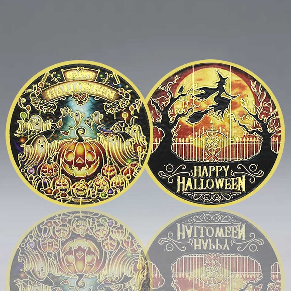 Happy Halloween Collectible Coin - Pumpkin, Ghosts & Witch - Limited ...