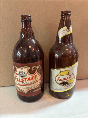 Vintage Pair Of 1 Quart Beer Bottles Falstaff Ebay