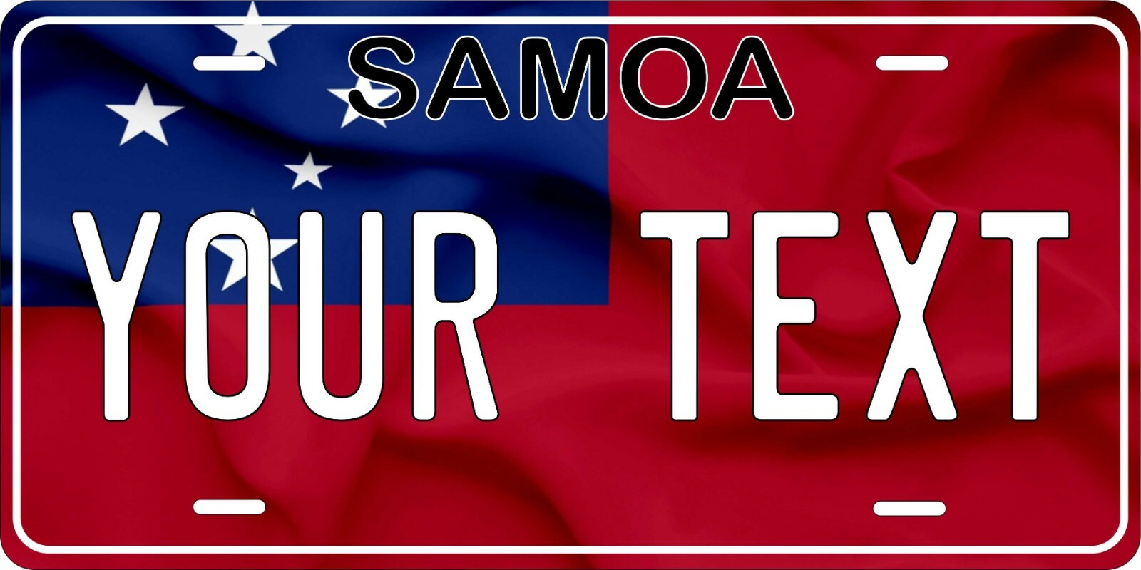 Samoa Flag Wave License Plate Personalized Car Auto Bike Motorcycle ...