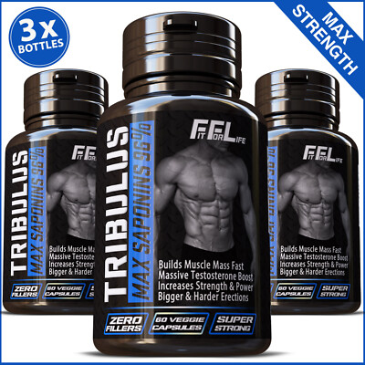 STRONGEST PILLS TRIBULUS TERRESTRIS 7500mg EXTRACT 96% SAPONINS BUILD ...