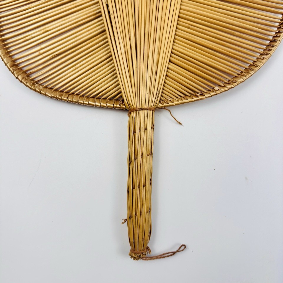 Set of 2 Vintage Decorative Woven Straw and Paper Fans | eBay