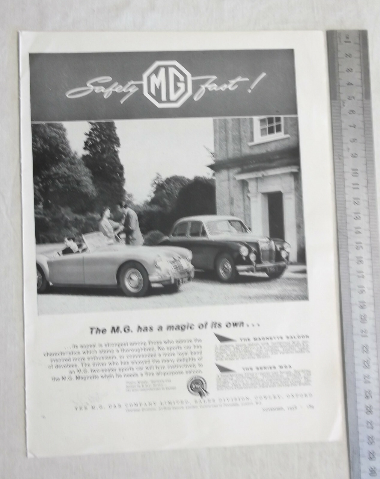 MGA MG Magnette Original Advertisement Removed from a Magazine | eBay ...