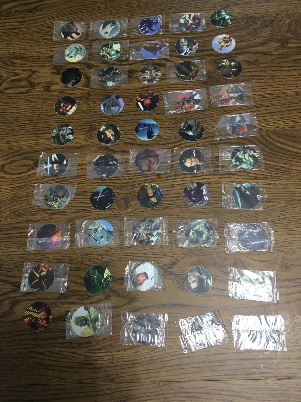 Rare COMPLETE set. 1996 Star Wars Tazos ~ ALL 50 "Pogs" 31 Still In ...
