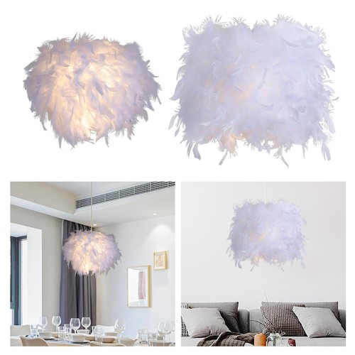 Feather Lamp Shade Minimalist for Table Lamp for Home Bedroom Living ...