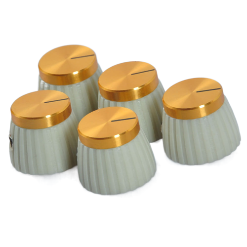 5pcs Guitar Amp Volume Control Knob With Gold Top 1 4 Cream Gray | eBay ...
