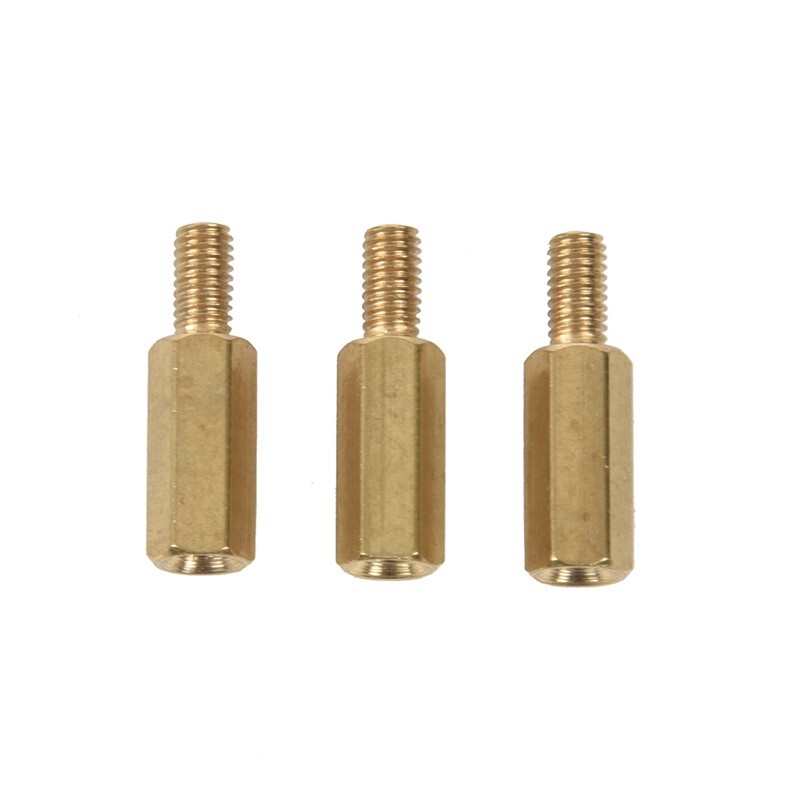 50 Pcs M3 Male x M3 Female 11mm Length Brass Screw Thread PCB Stand ...