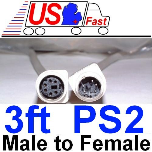 3ft short PS2 6pin DIN Male~Female Extension Cable/Cord/Wire Mouse ...