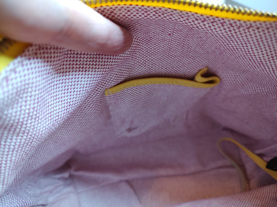Dooney & Bourke Pebble Leather Pale Yellow Small Zipper Pocket Sac ...