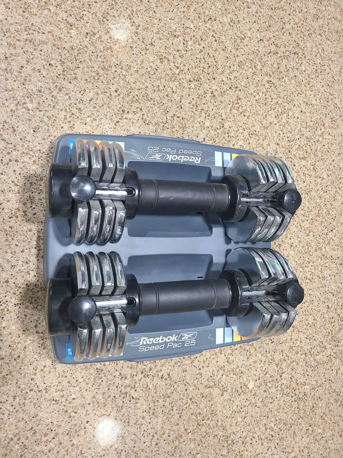 Reebok weights Speed Pac 25 Adjustable Dumbbell Pair w/ stand ...