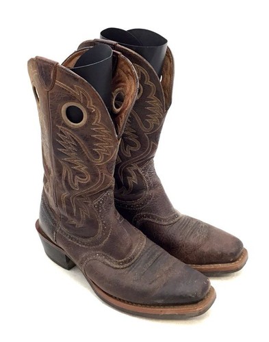 Ariat Men's Roughstock 34824 Brown Leather Western Boots - Size 9.5D | eBay