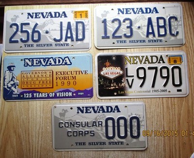 5 NEVADA LICENSE PLATES - 1990 TO 2003 - SAMPLES - NR - O | eBay