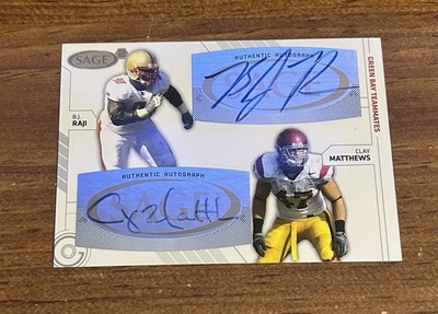 2009 Sage Clay Matthews BJ Raji Autographed Card Packers | eBay