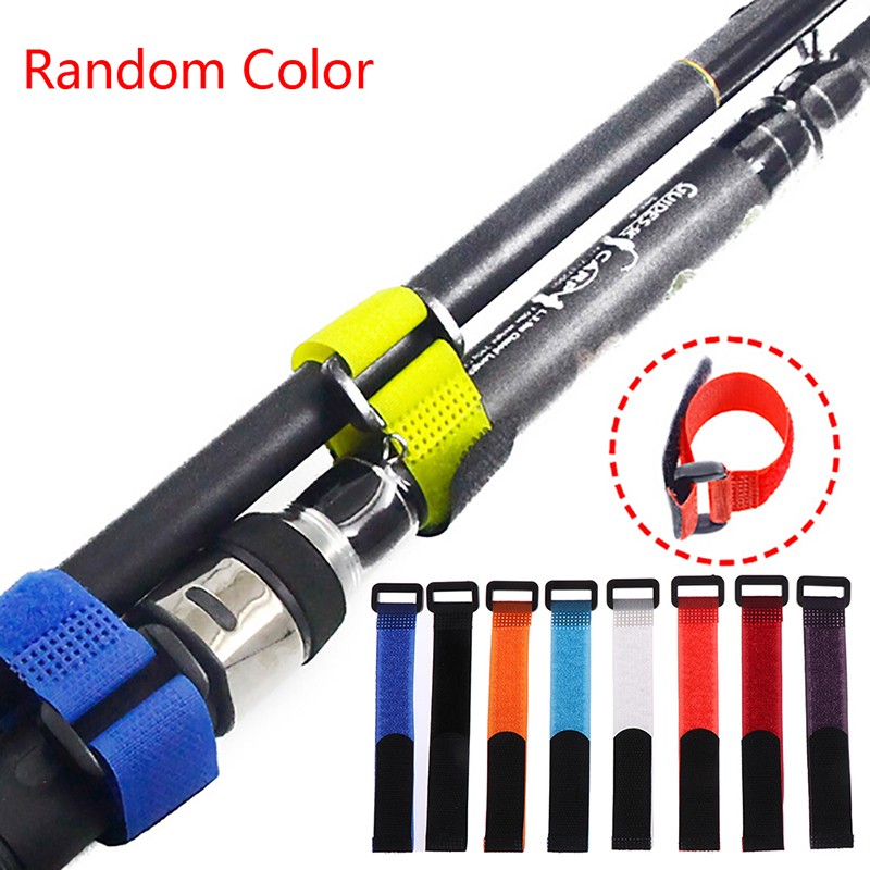 10x Reusable Fishing Rod Tie Holder Strap Fastener Ties Fishing Tools ...