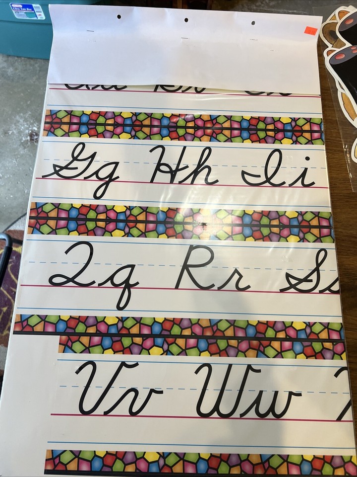 Trend enterprises staying in glass cursive alphabet line modern | eBay