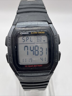 Casio Illuminator Digital Men's Watch 38mm Chronograph 3239 W-96H- New ...