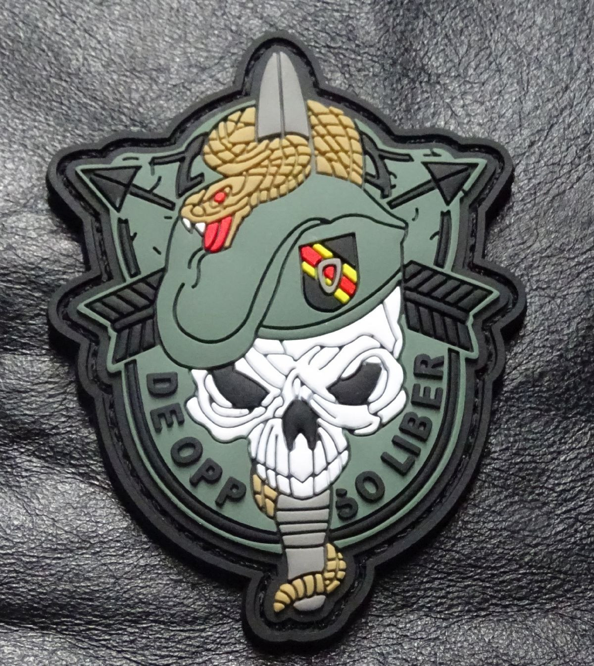 US Army Special Forces Skull Sword and Snake 3.0 Inch Patch (PVC Rubber ...