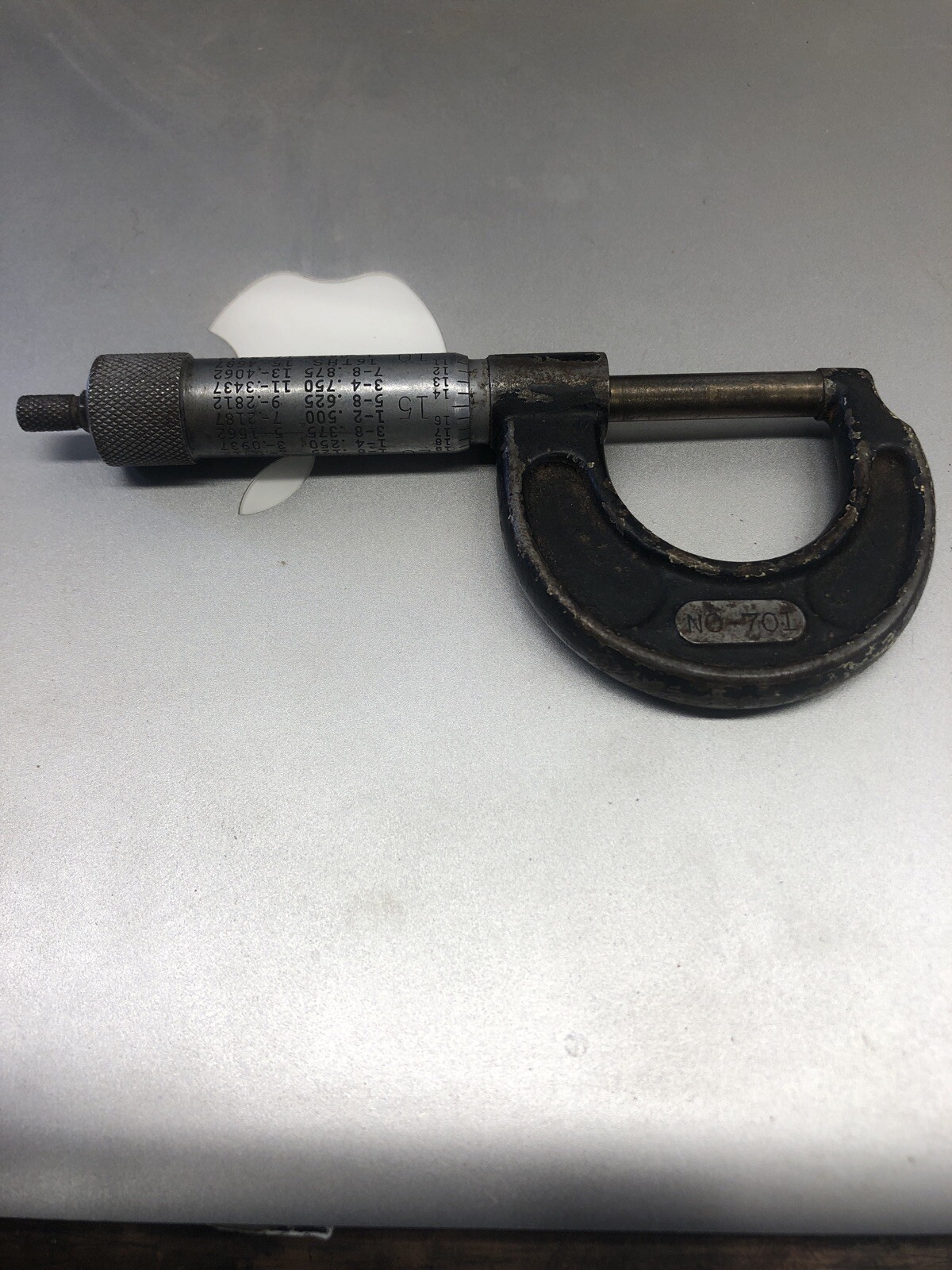 Vintage Miller Falls Micrometer 1 inch No. 701 Satin Chrome Tool Finish ...