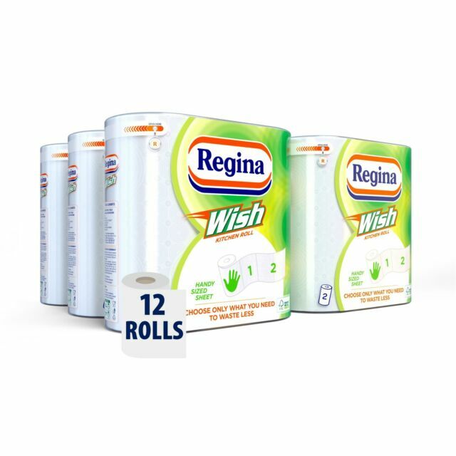 Regina Wish Kitchen Roll Towels 12 Rolls in Total (2 X 6 Packs) for ...