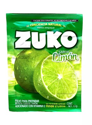 12-Pk ZUKO Limon/ Lemon ZUKO Powder Drink Flavor 13g/.45oz | eBay