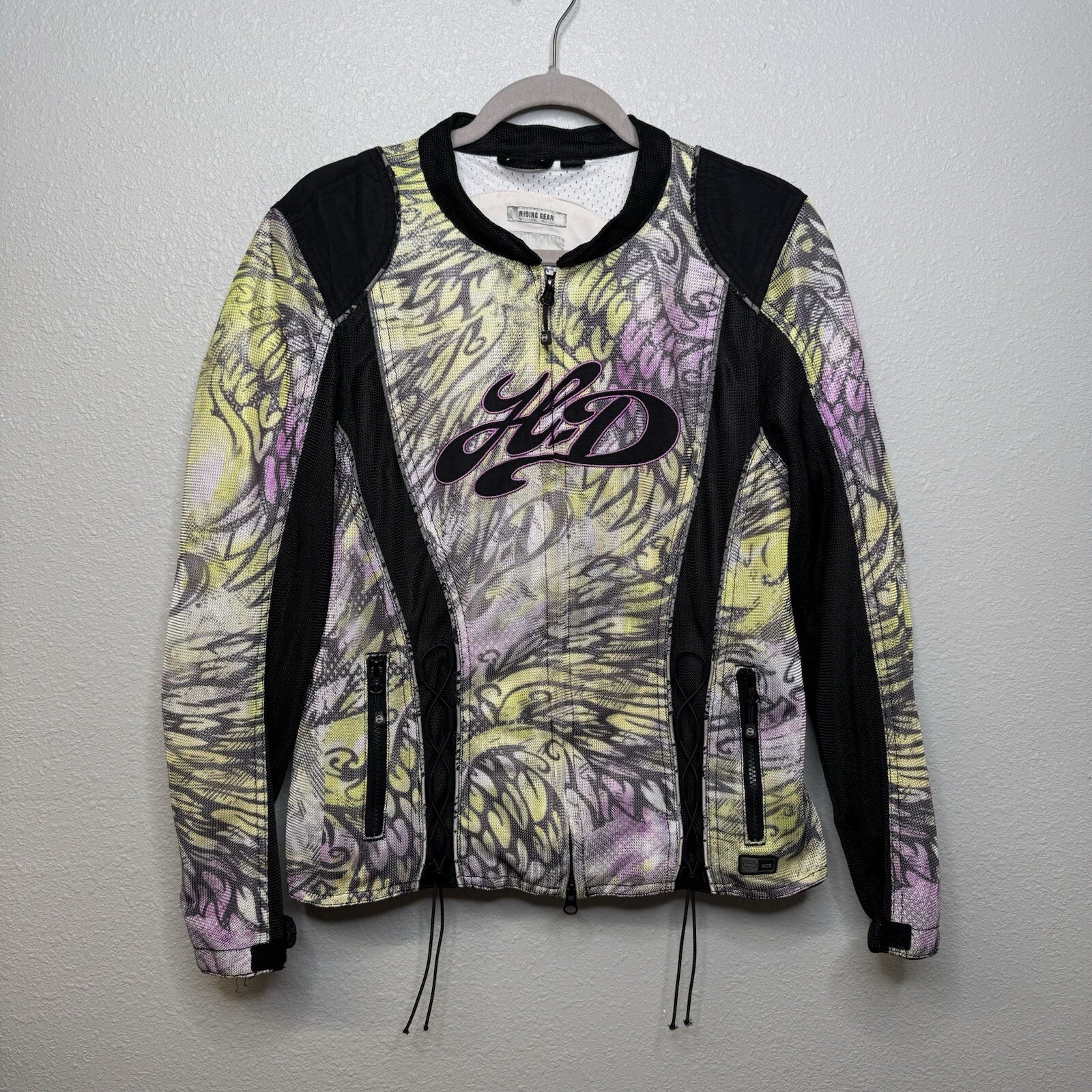 Harley Davidson Green & Purple Mesh Riding Jacket 974… - Gem