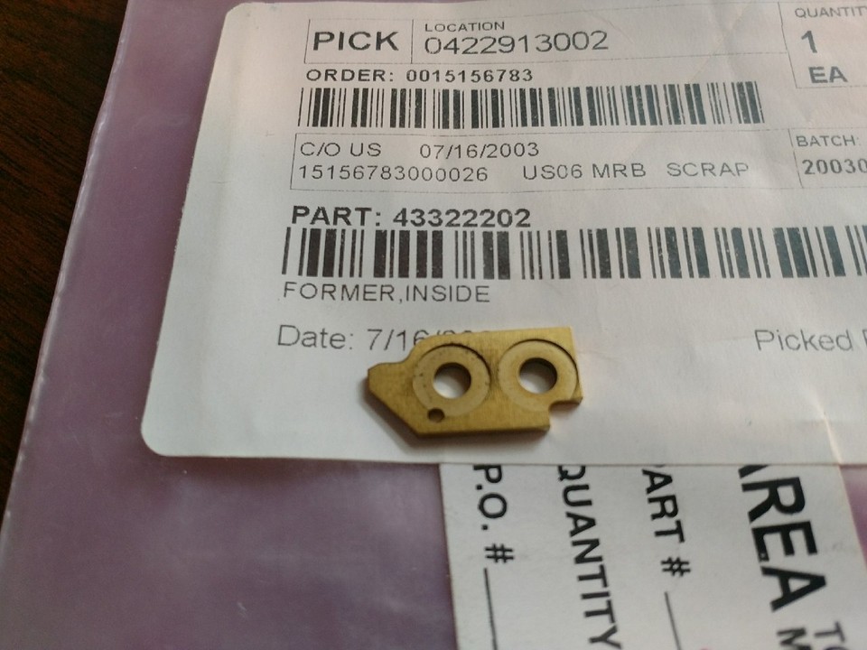 Universal Instruments 43322202 VCD Inside Former *NEW* Former, Inside ...