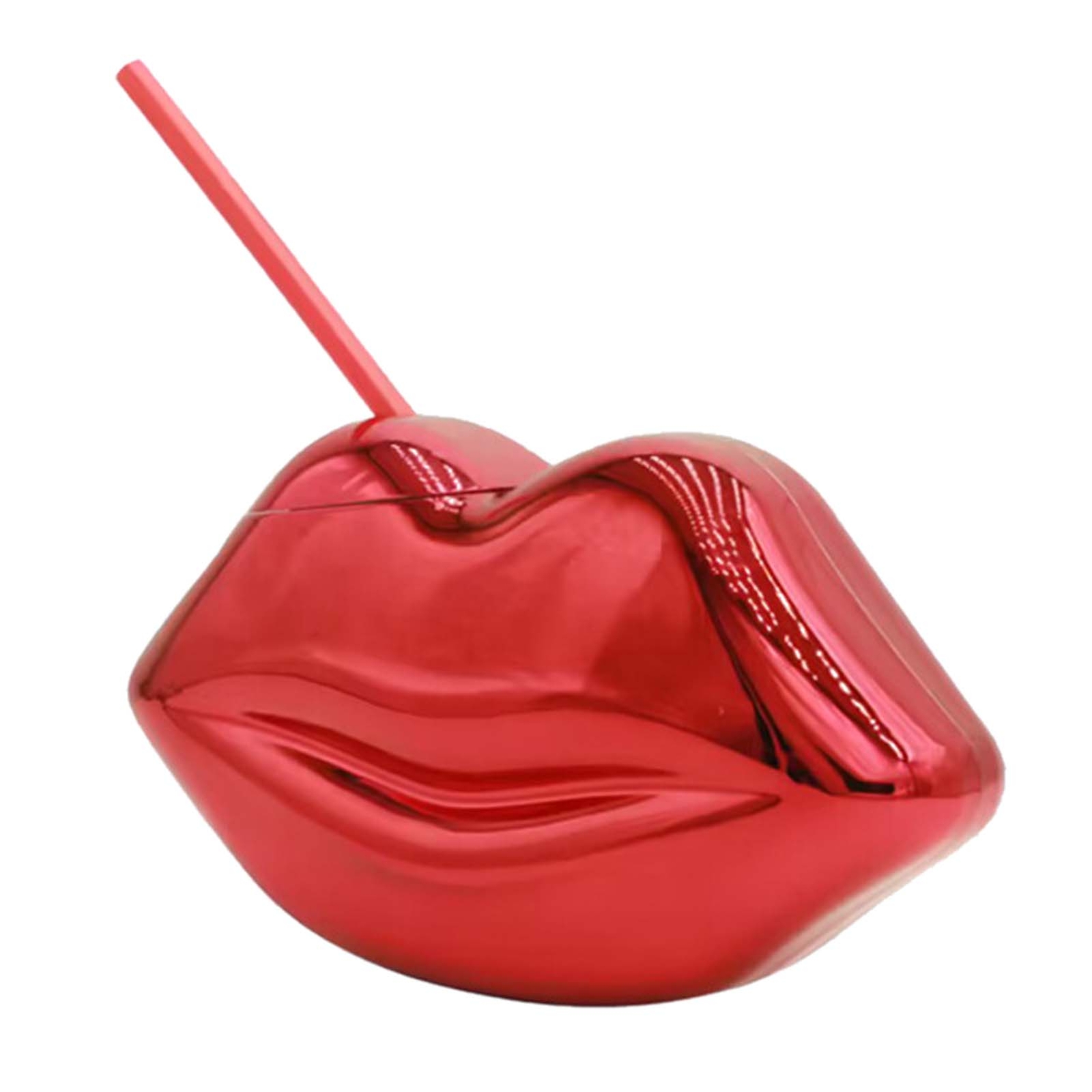 Red Lip Straw Cup Cute Gift Cocktail Party Lip Shaped Sippy Bottle Easy ...