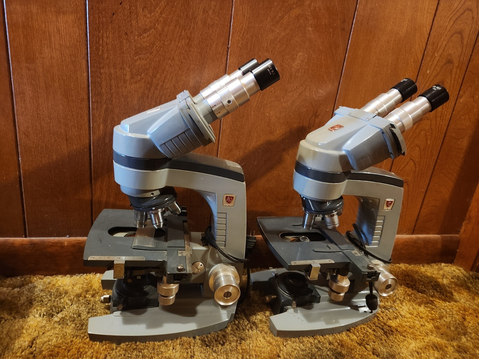 Pair Of AO American Optical Spencer 1036 Binocular Upright Microscope ...