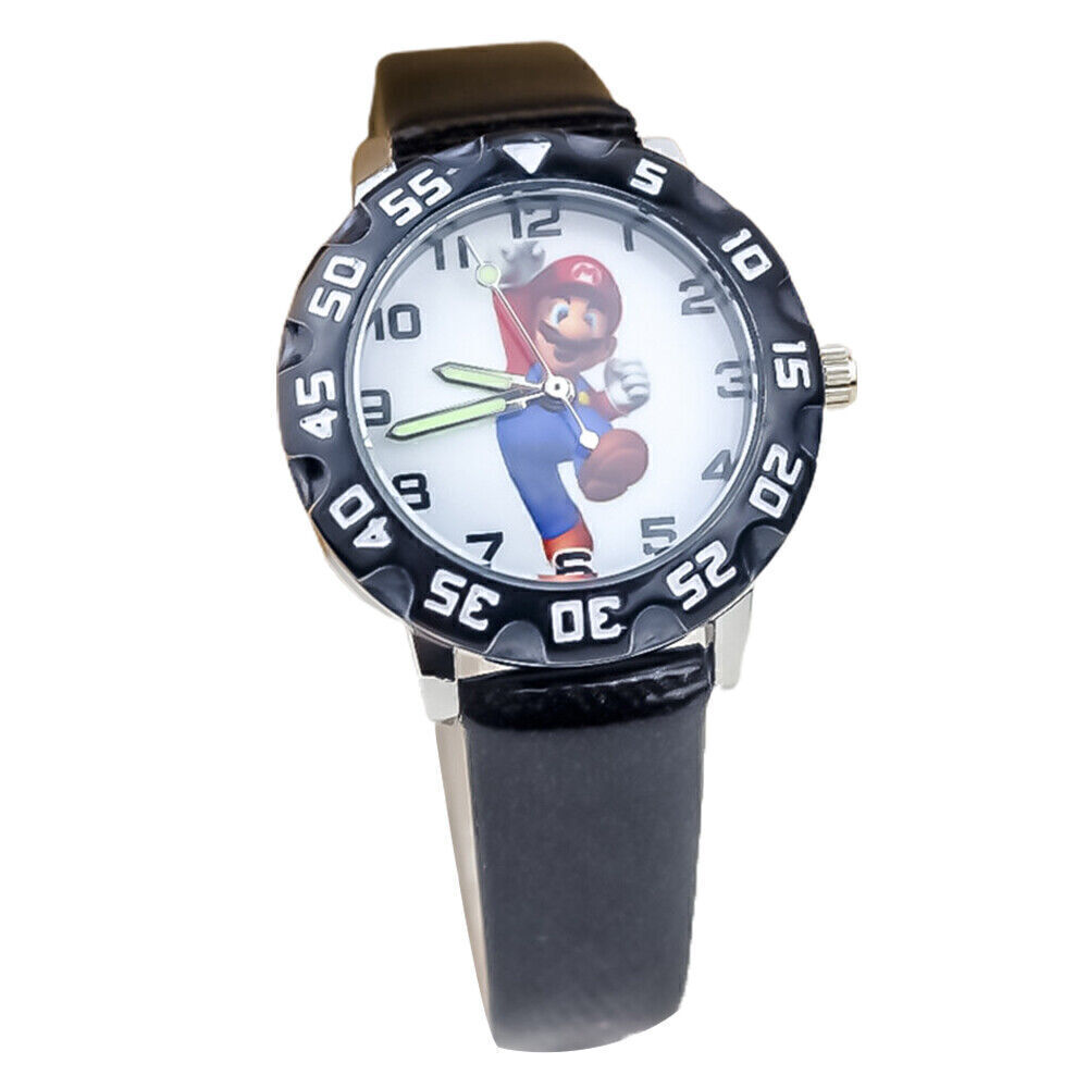 3D Mario Kids Analogue Watch Adjustable Strap Quartz Wrist Watch Boy ...
