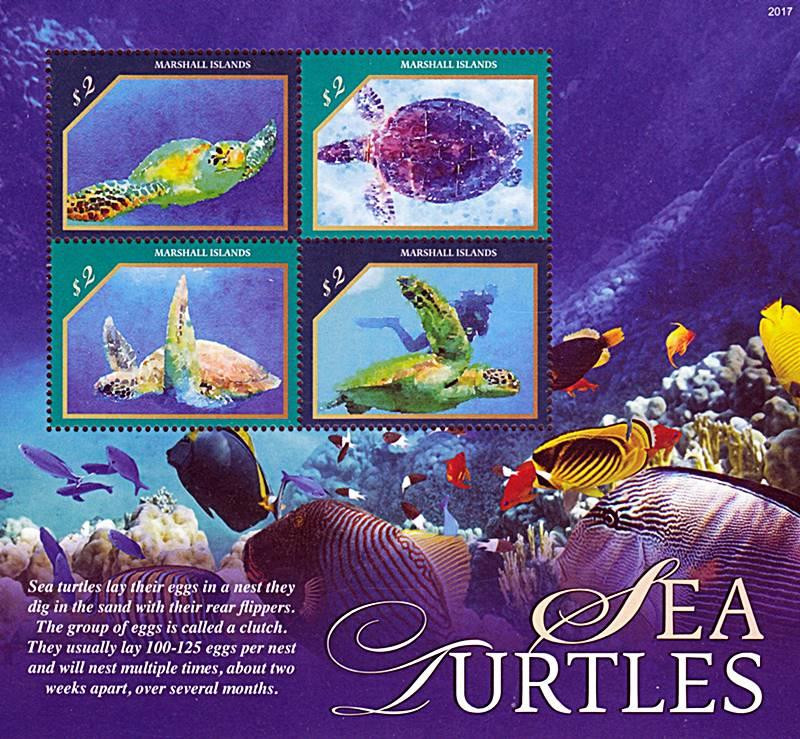 MARSHALLS 2020 TURTLES M/S SC#1295 mnh MARINE LIFE FISH SCUBA 💲FREE ...