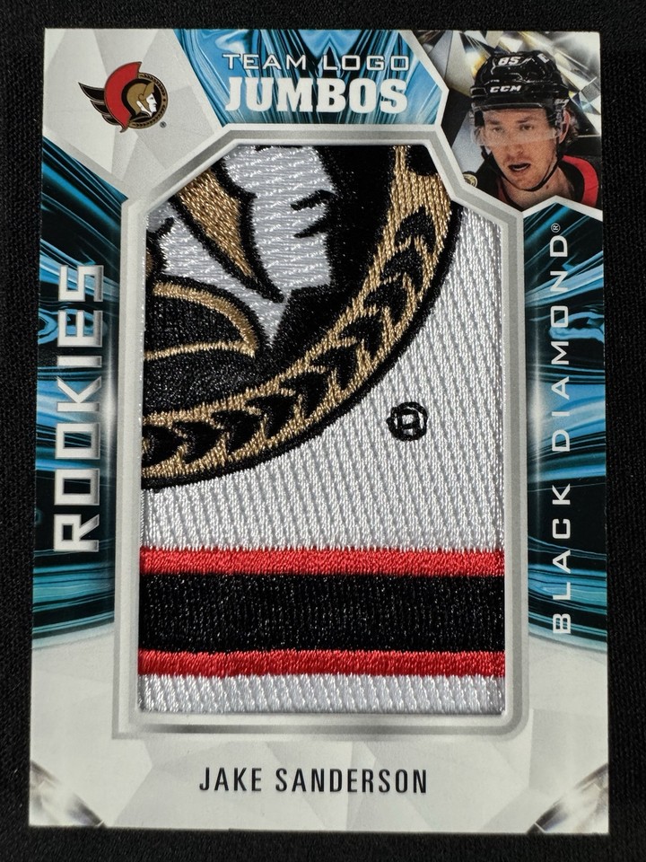 JAKE SANDERSON 2022-23 UD Black Diamond Team Logo Jumbos ROOKIES Ottawa Senators | eBay
