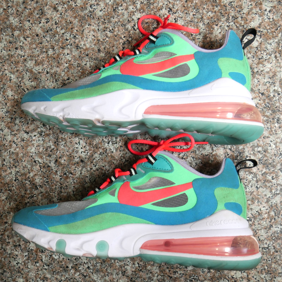 Size 9.5 - 2019 Nike Womens Air Max 270 React Electro Green Lagoon ...