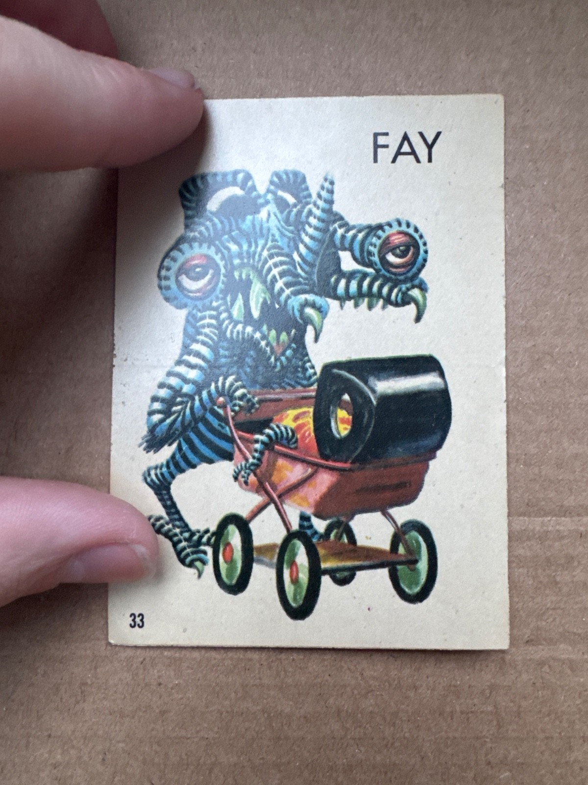 Vintage Ugly Monster Topps Sticker Card 1965 Basil Wolverton art #33 ...