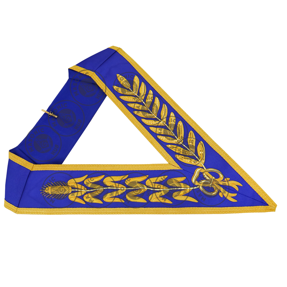 Masonic Grand Lodge Officer Full Dress Collar - Hand-Embroidered Gold ...