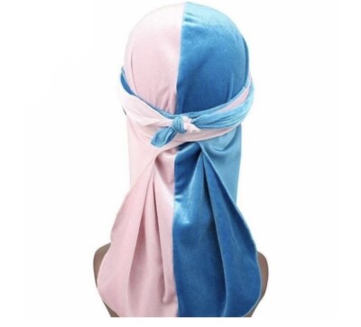 durags for men/women, Pink And Blue, Velvet, Velour Type Materials | eBay